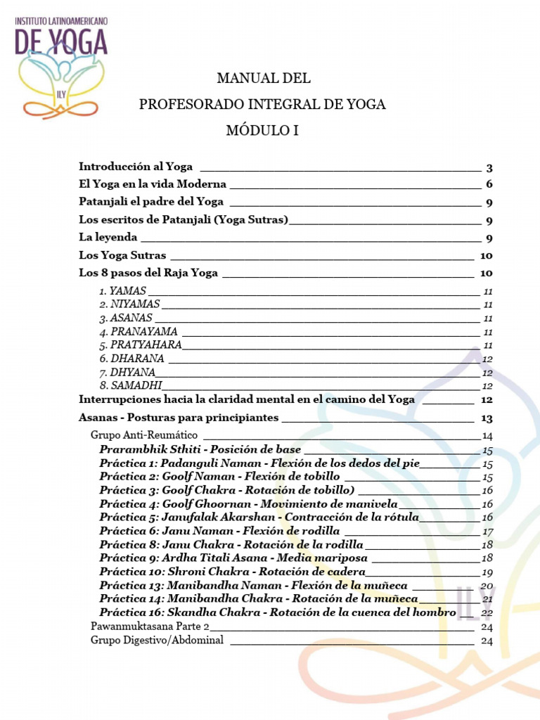 Manual Integral de Yoga: Módulo I | PDF | Patanjali | Yoga