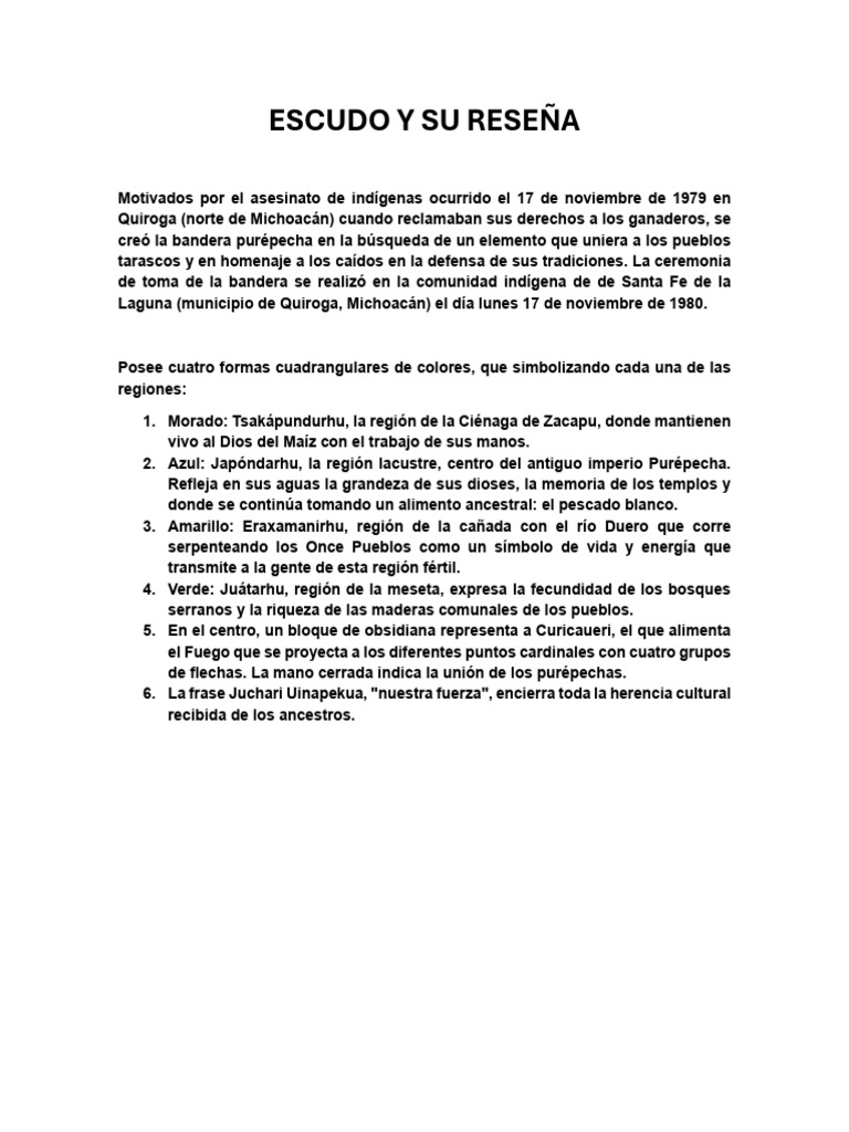 Escudo Purépecha: Símbolo Cultural | PDF | Lingüística