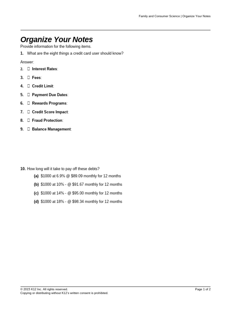Essential Credit Card Tips and Management | PDF | Finance & Money ...