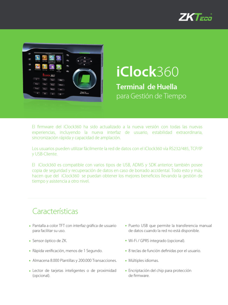 Iclock 360 | PDF | USB | Informática