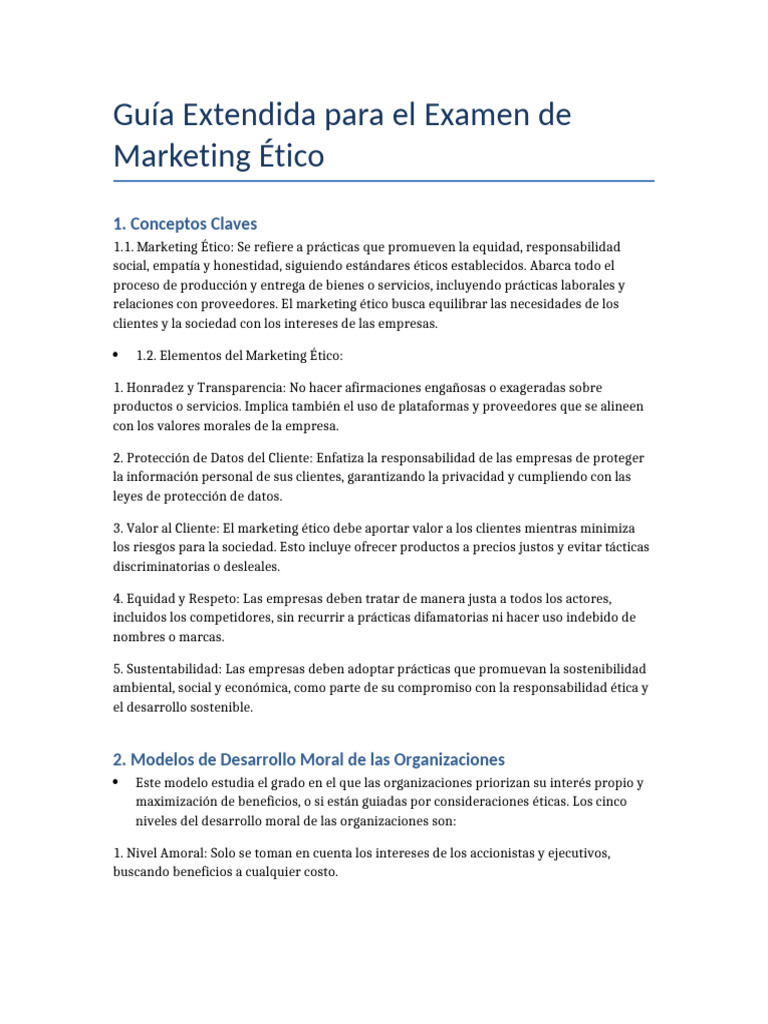 Guia Extendida Examen Marketing Etico | PDF | Lean Manufacturing ...
