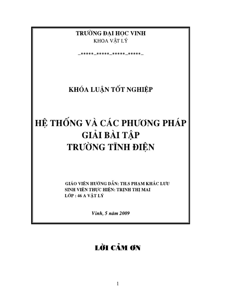 (123doc) - He-Thong-Va-Cac-Phuong-Phap-Giai-Bai-Tap-Truong-Tinh-Dien | PDF