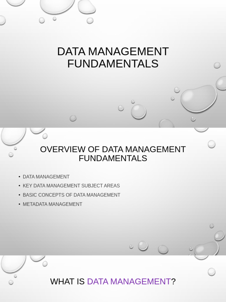 Chapter1 Data Management | PDF | Metadata | Data Model