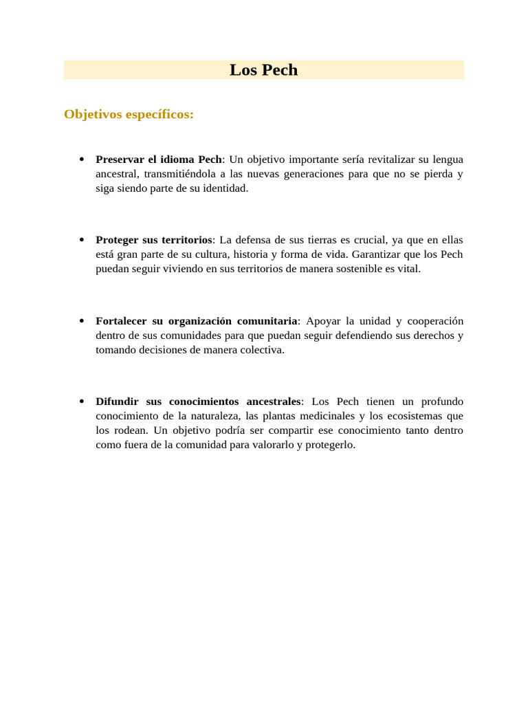 Cultura y desafíos de los Pech en Honduras | PDF