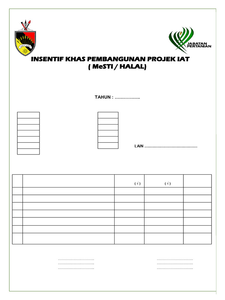 Borang Permohonan Insentif Khas Pembangunan Projek Iat 21.5.23 | PDF
