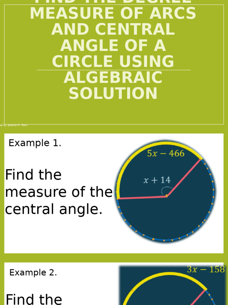 Central and Inscribed Angle | PDF