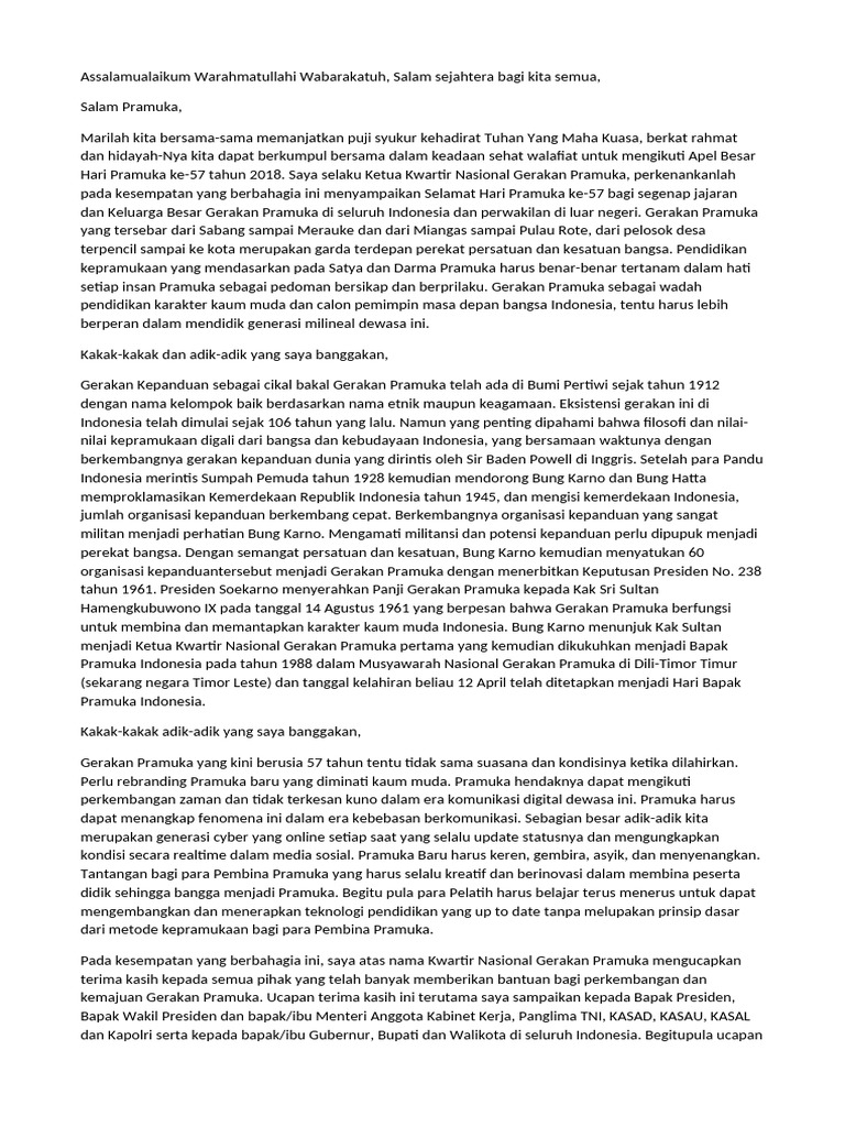 Pidato Hari Pramuka | PDF | Perjalanan