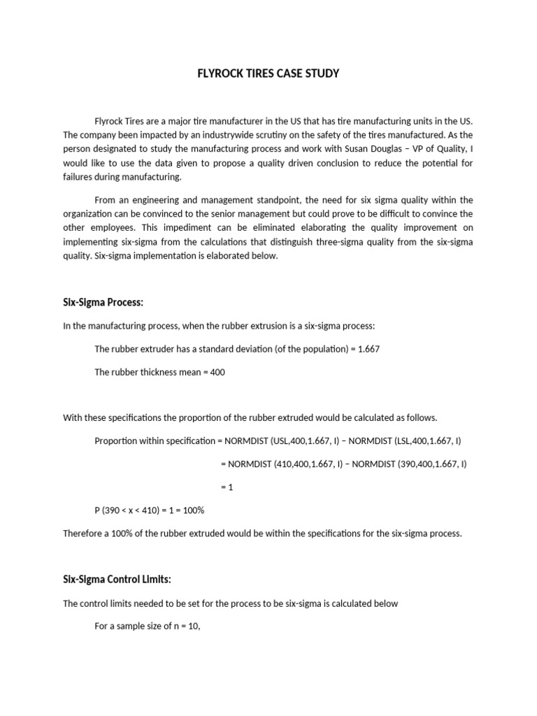 Flyrock Tires Case Study | PDF | Six Sigma | Quality Management