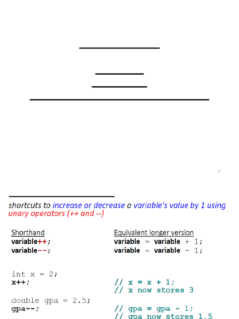 Java Programming Basics: Increment, Decrement, and Type Casting | PDF