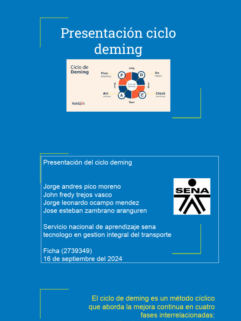 Presentación Ciclo Deming | PDF