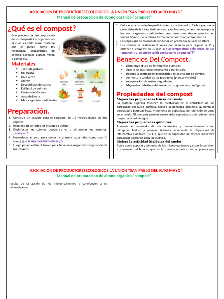Diptico de Abono Organico, Compost | PDF | Compost | Fertilizante
