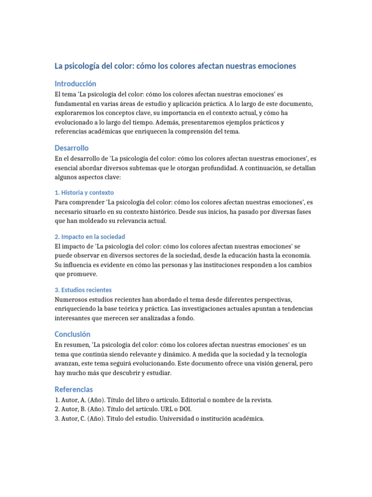 Psicología del Color y Emociones | PDF