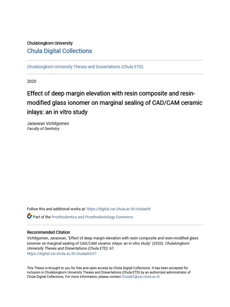 7-Effect of Deep Margin Elevation With Resin Composite and Resin-Mo | PDF