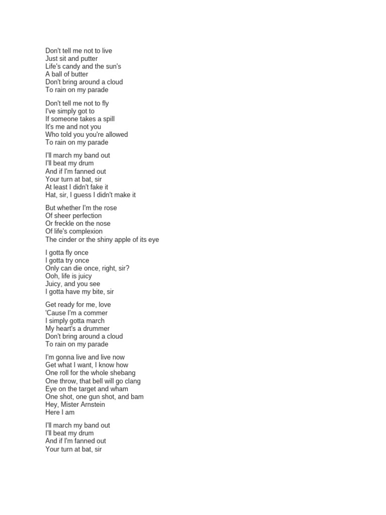 Rain On My Parade | PDF | Poetry