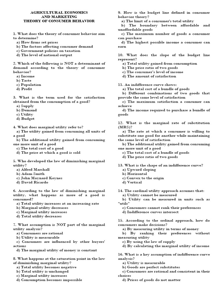 Theory of Consumer Behavior | PDF | Utility | Marginal Utility