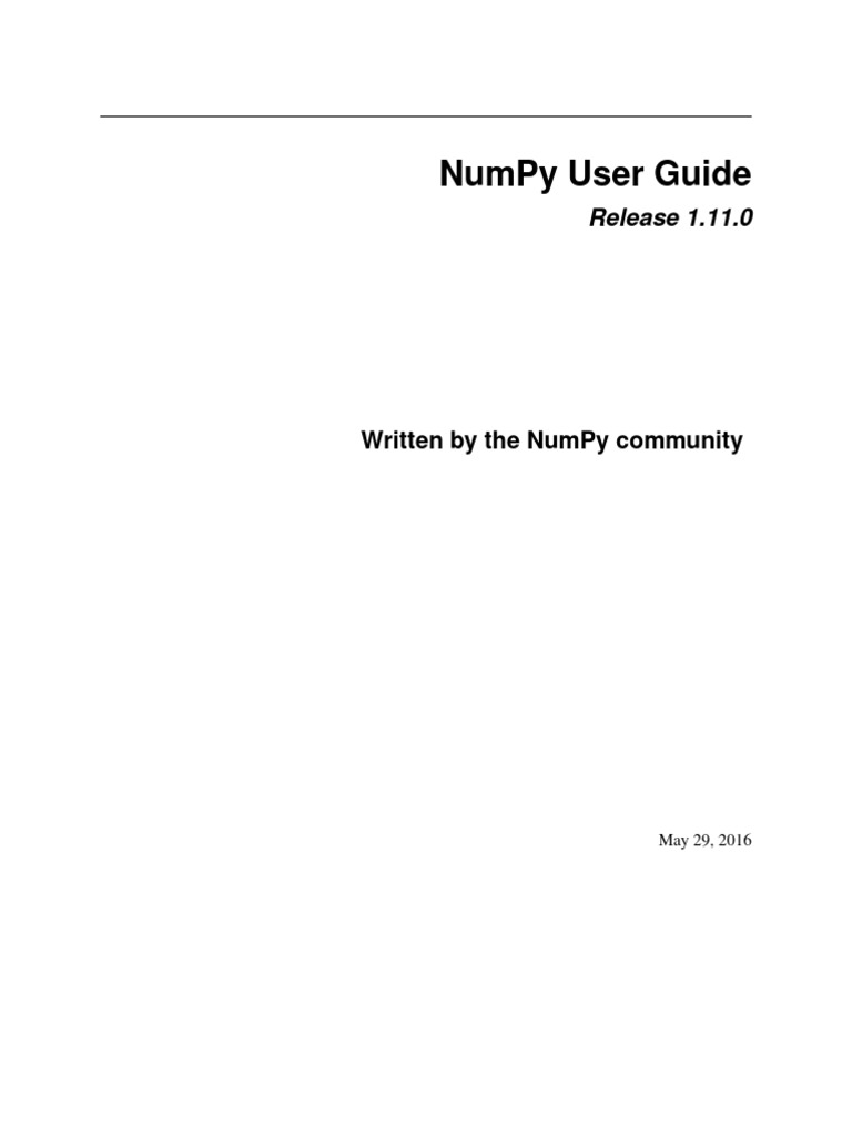 Numpy Guide 1 11 0 Pdf Computer Programming Computing 8831