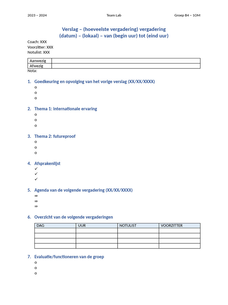sjabloon verslag | PDF