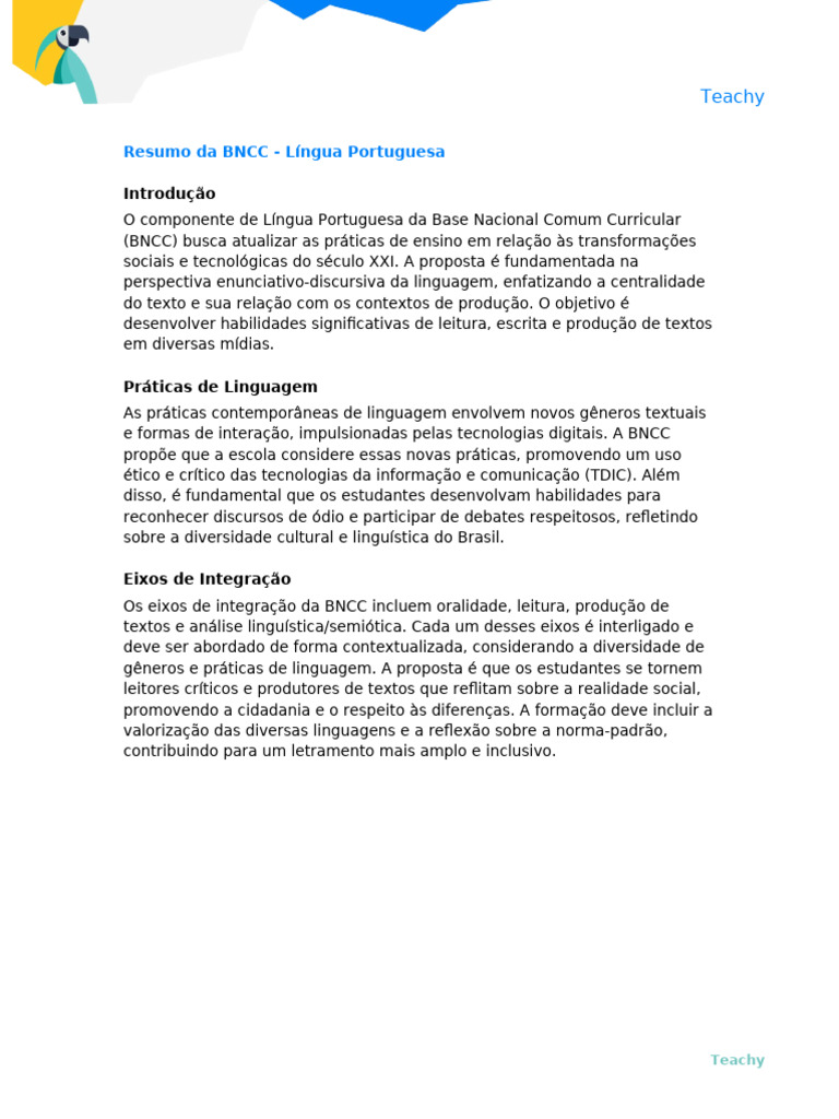 Resumo de Texto - 10 - 09 - 2024 | PDF | Artes Linguísticas e Disciplina