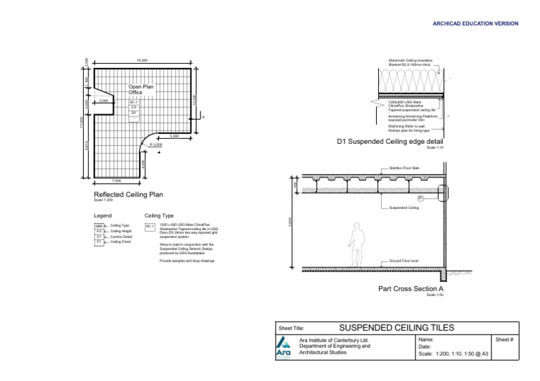 Grid suspended clg exercise 2 drg | PDF | Ceiling | Building Engineering