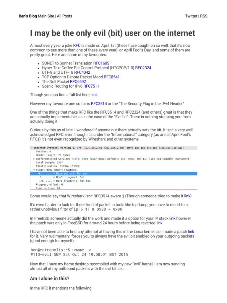 I May Be The Only Evil (Bit) User On The Internet | PDF | Internet ...