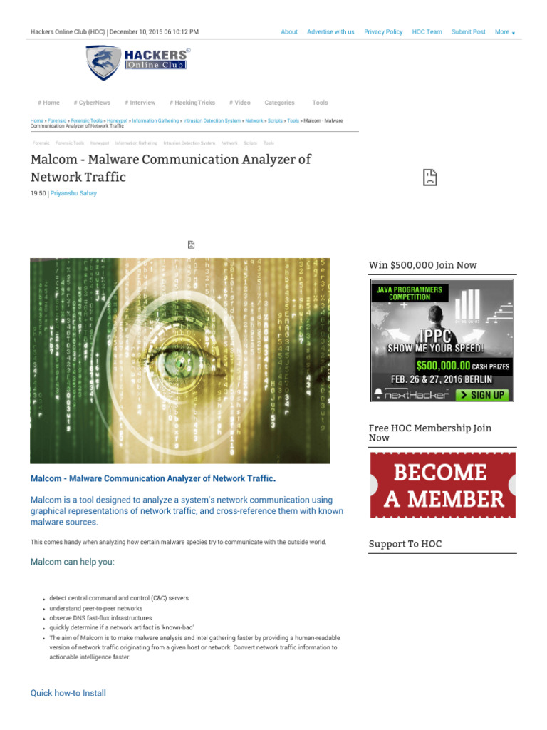 Malcom - Malware Communication Analyzer of Network Traffic - Hackers Online Club (HOC) | PDF ...