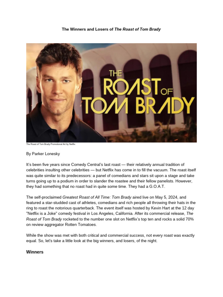 The Winners and Losers of The Roast of Tom Brady | PDF