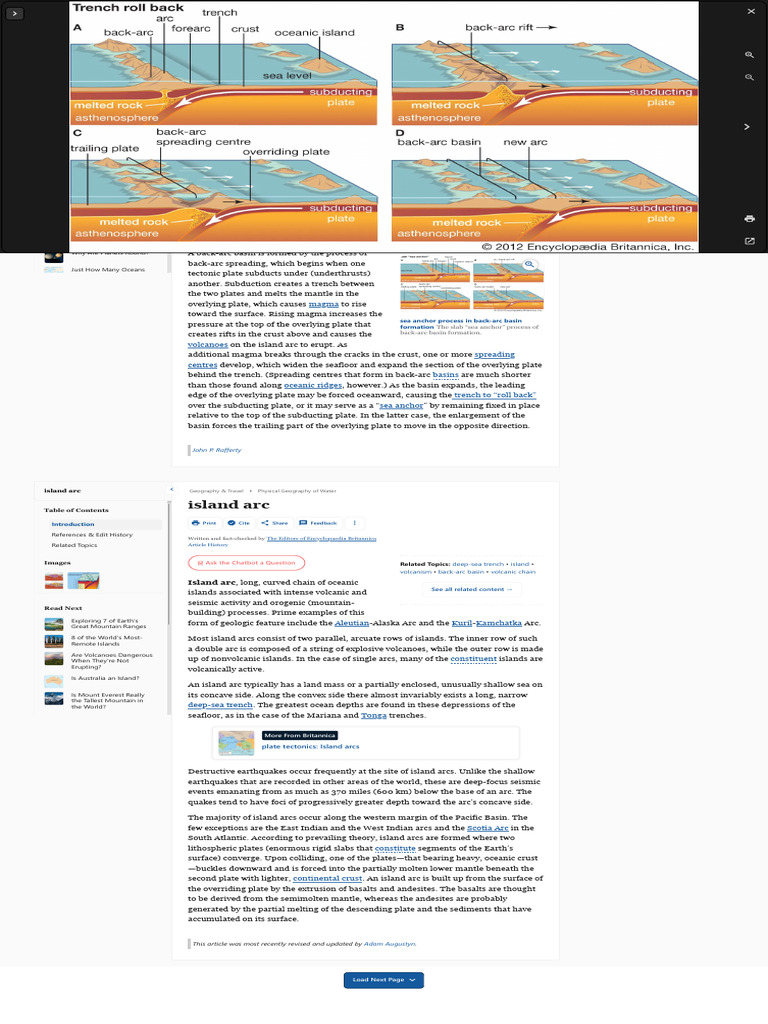 Back-Arc Basin Subduction Zone, Tectonic Plate & Oceanic Crust Britannica | PDF | Plate ...