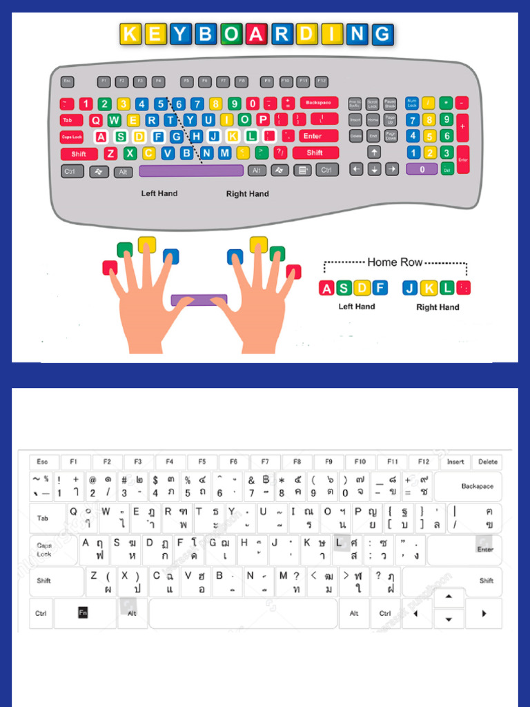 Keyboard Typing Practice Eng and Thai | PDF