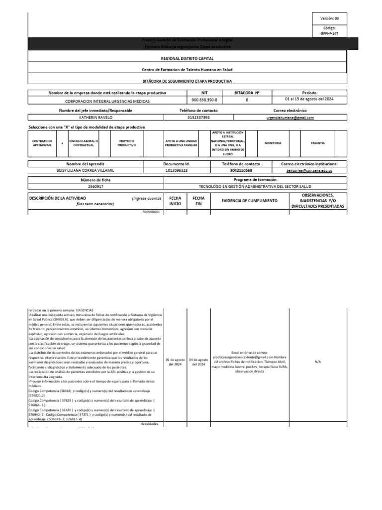 BITACORA 8. | PDF | Diagnostico medico | Terapia