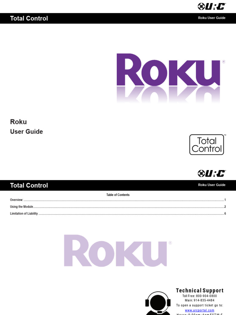 URC Total Control Roku UG Rev2.1 07012023 | PDF | Roku | Menu (Computing)