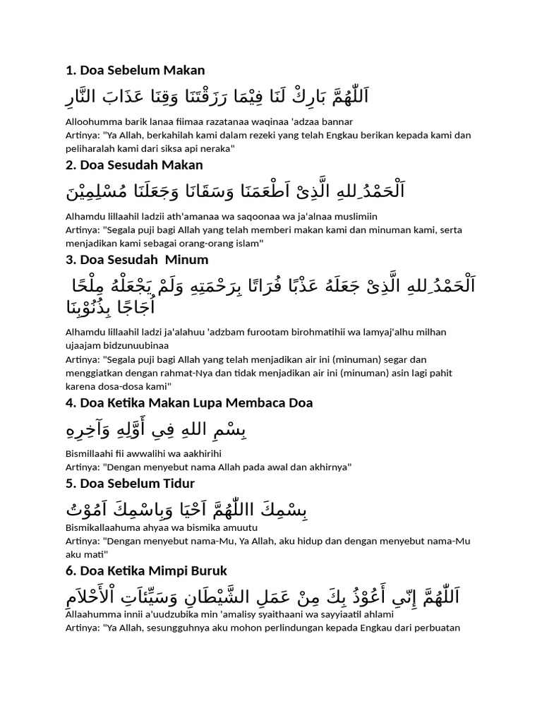 Kumpulan Doa Harian | PDF