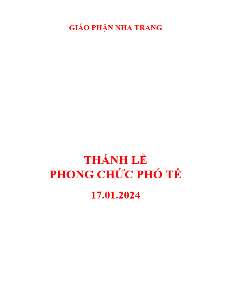 1 Lời Dẫn Và Nghi Thuc Phong Chuc Pho Te 2024 | PDF