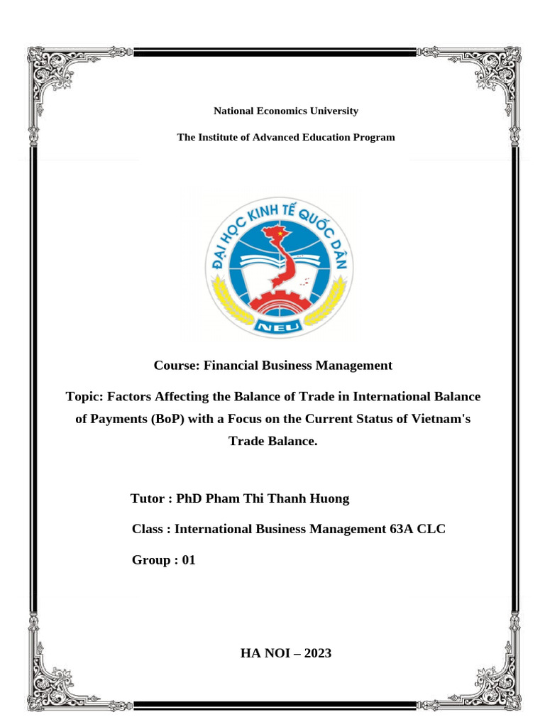 GROUP 1 - BoT & BoP | PDF | Balance Of Trade | Capital Account