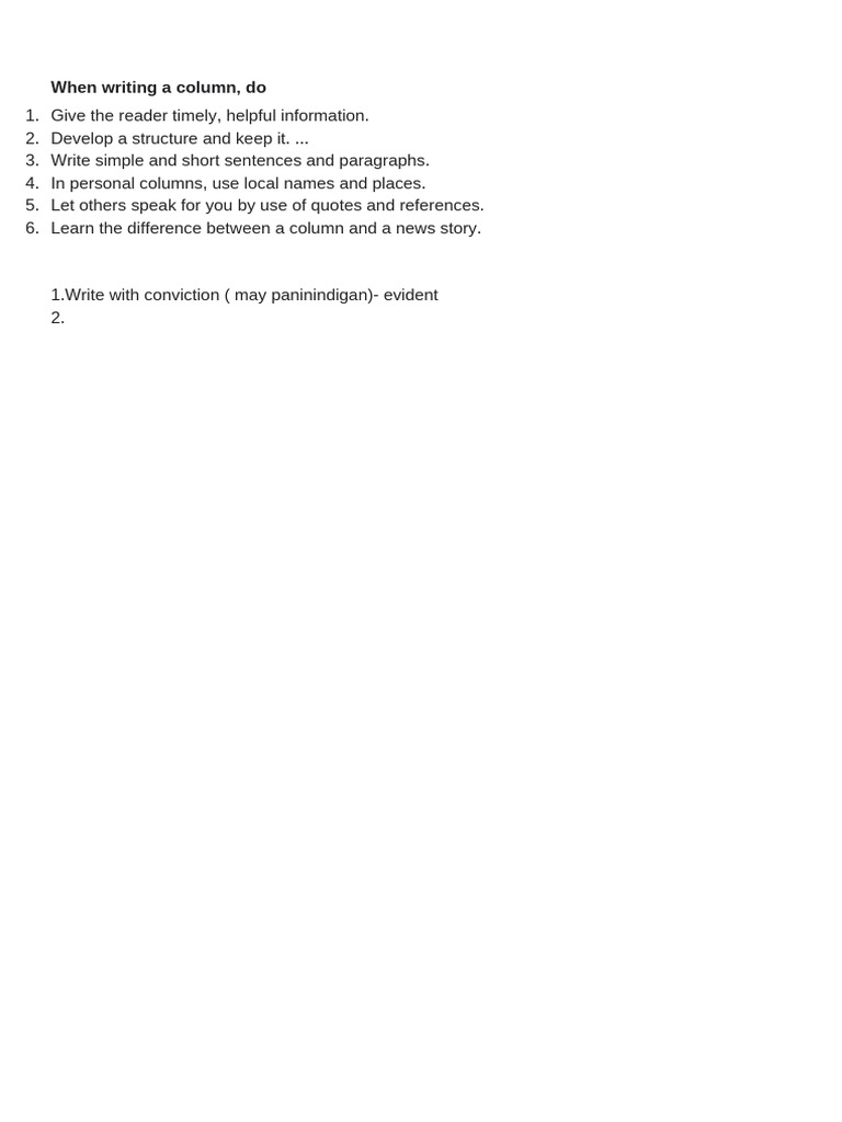 Writing A Column and Editoryal | PDF