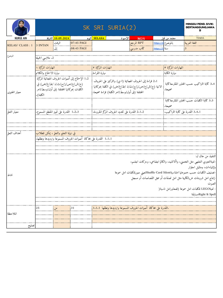 M25 2024 - 2025 - Selasa | PDF