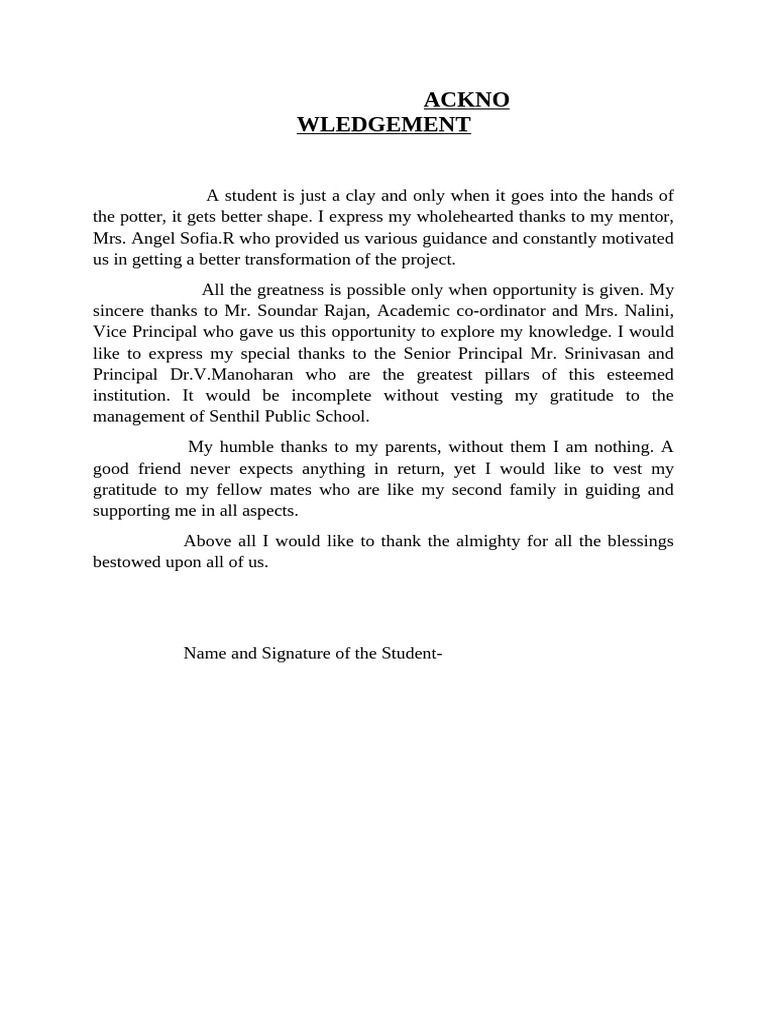 Economics Project Acknowledge Ment | PDF