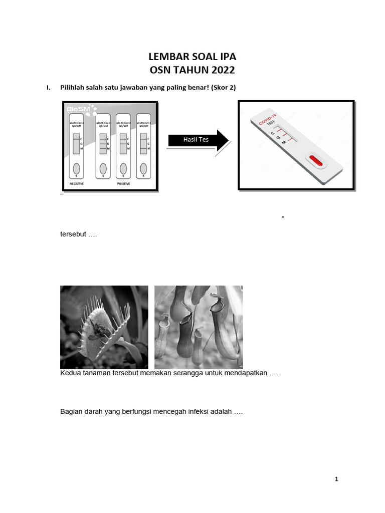 Contoh Soal OSN IPA | PDF