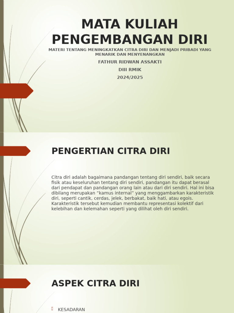 Citra Diri | PDF | Pengembangan Diri