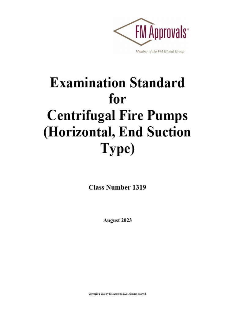 Approval Standard For Centrifugal Fire Pumps (Horizontal, End Suction ...
