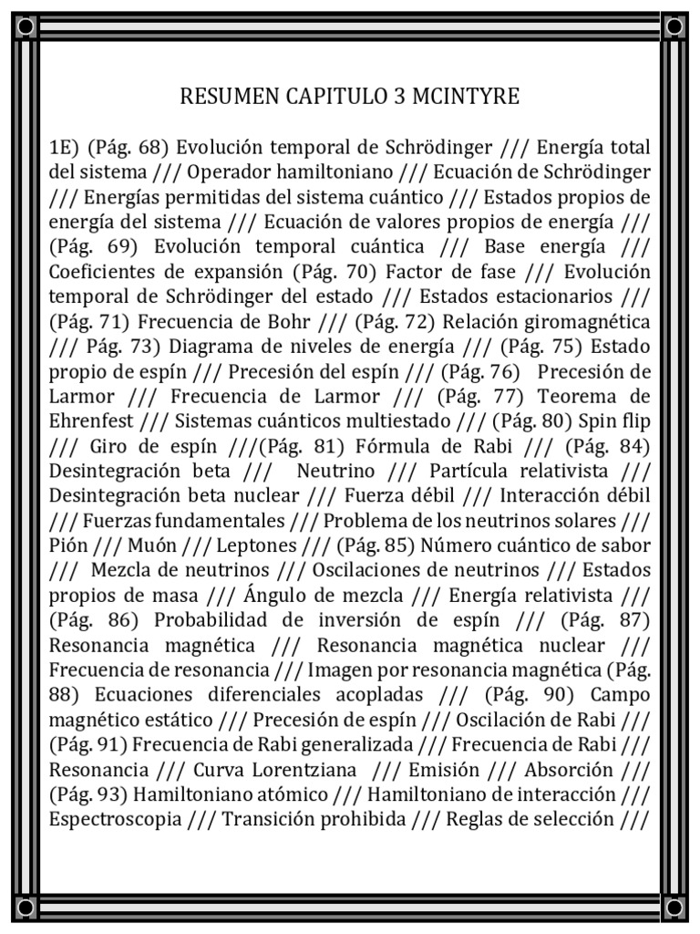 Resumen Capítulo 3 Quantum MC | PDF | Hamiltoniano (Mecánica Cuántica ...