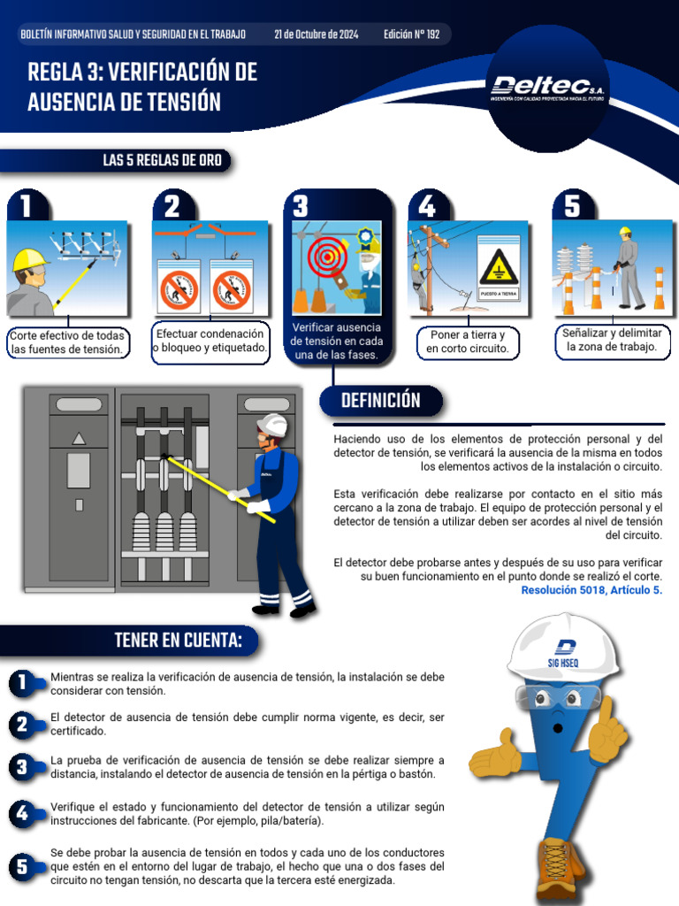 Boletín N192 Regla 3-Verificación de Ausencia de Tensión | PDF ...