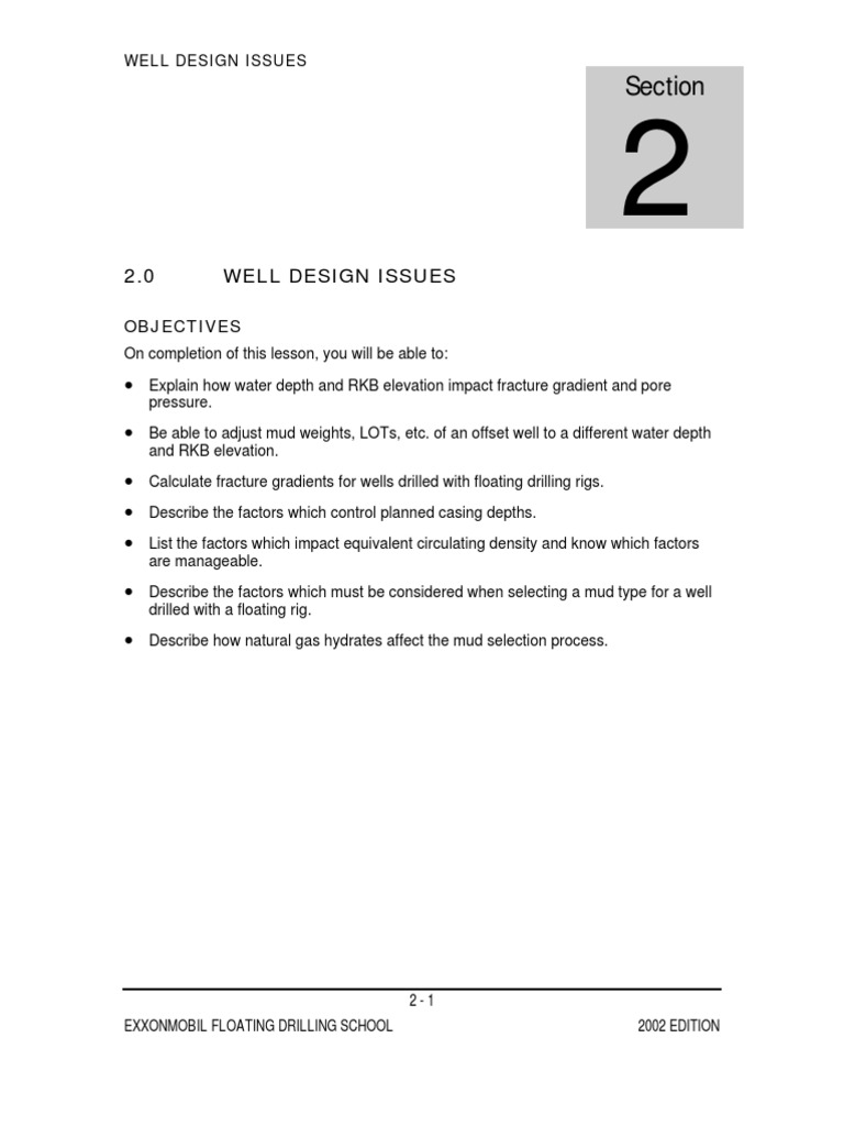 Well Design | PDF | Casing (Borehole) | Drilling Rig