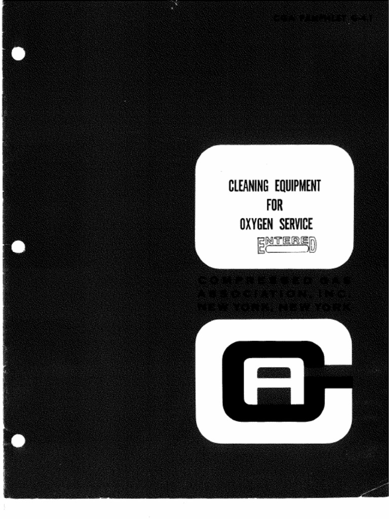 CGA G-4.1 Cleaning Equipment For Oxygen Service | PDF
