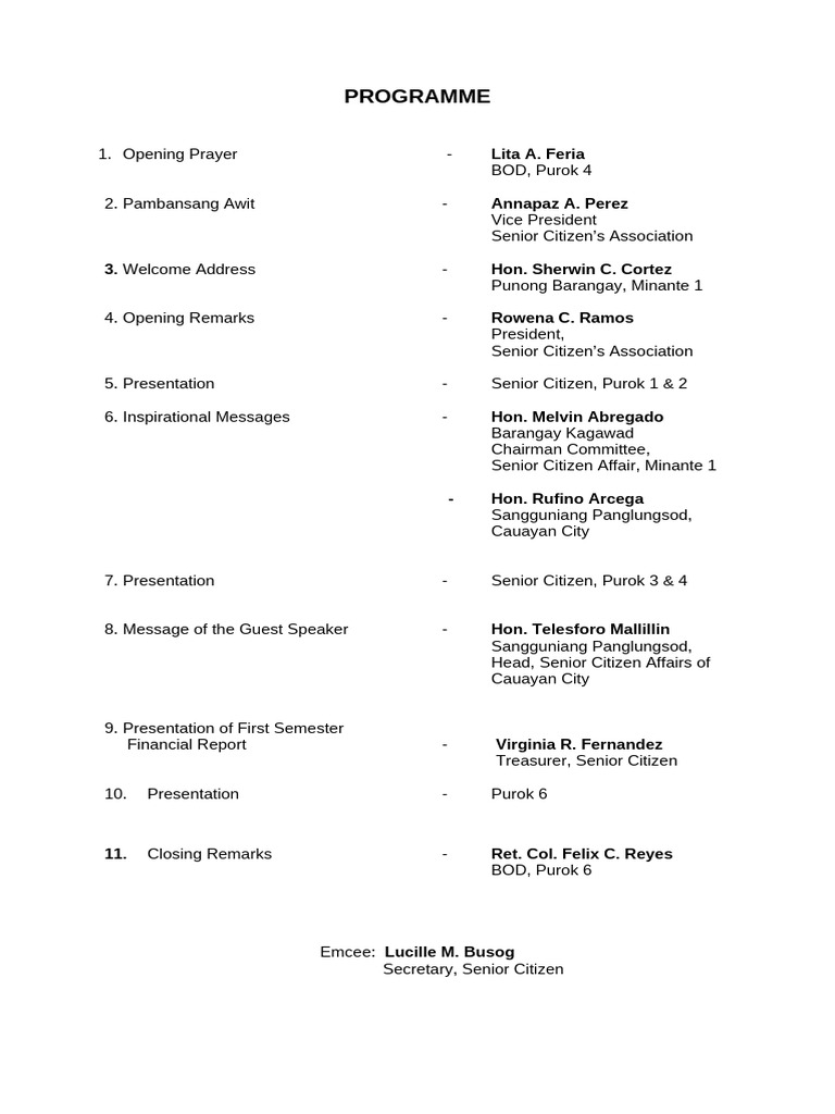 Senior Citizens' General Assembly 2024 | PDF