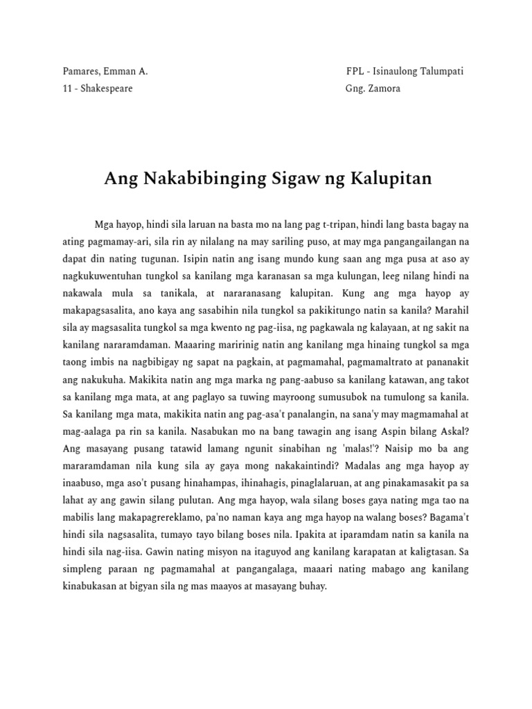 Ang Nakabibinging Sigaw NG Kalupitan | PDF