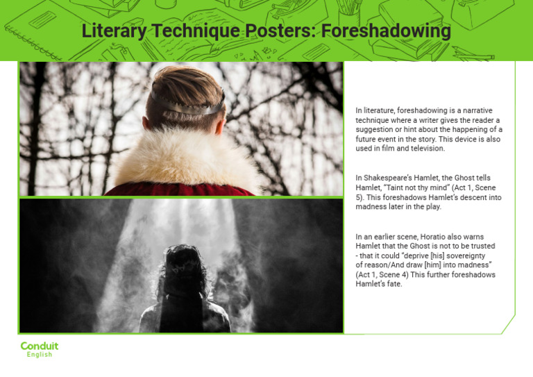 G Cfe e 1705613000 Literary Techniques Posters Foreshadowing Ver 1 | PDF
