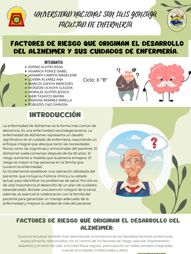 Riesgos y cuidados del Alzheimer | PDF | Enfermedad de Alzheimer | Demencia