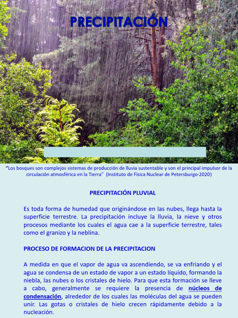 Precipitación Intensidad Estadística | PDF | Precipitación | Nube