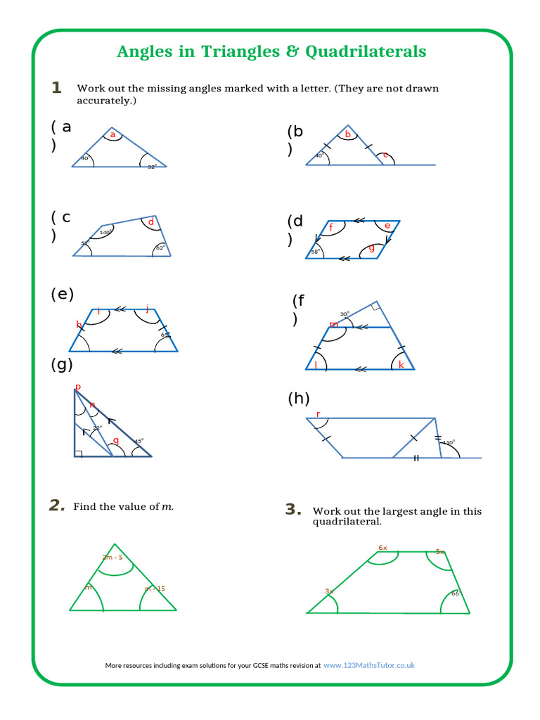 Calculate Missing Angles in Shapes | PDF