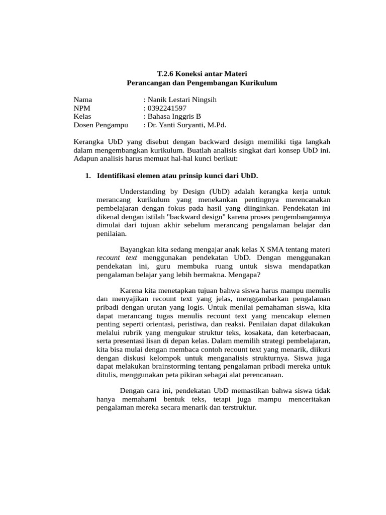 T2.6 Koneksi Antar Materi | PDF